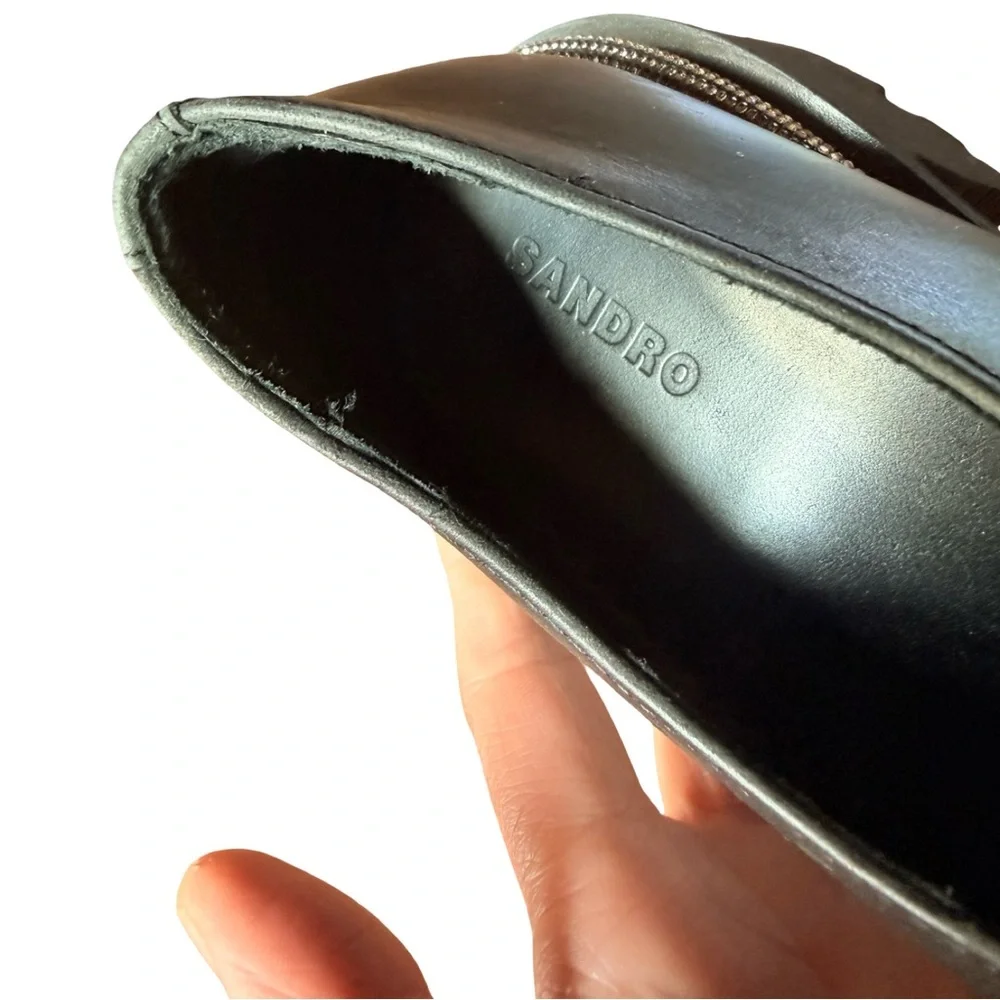 Sandro | Shoes | Sandro Womens Embellised Black Loafers With Thick ...